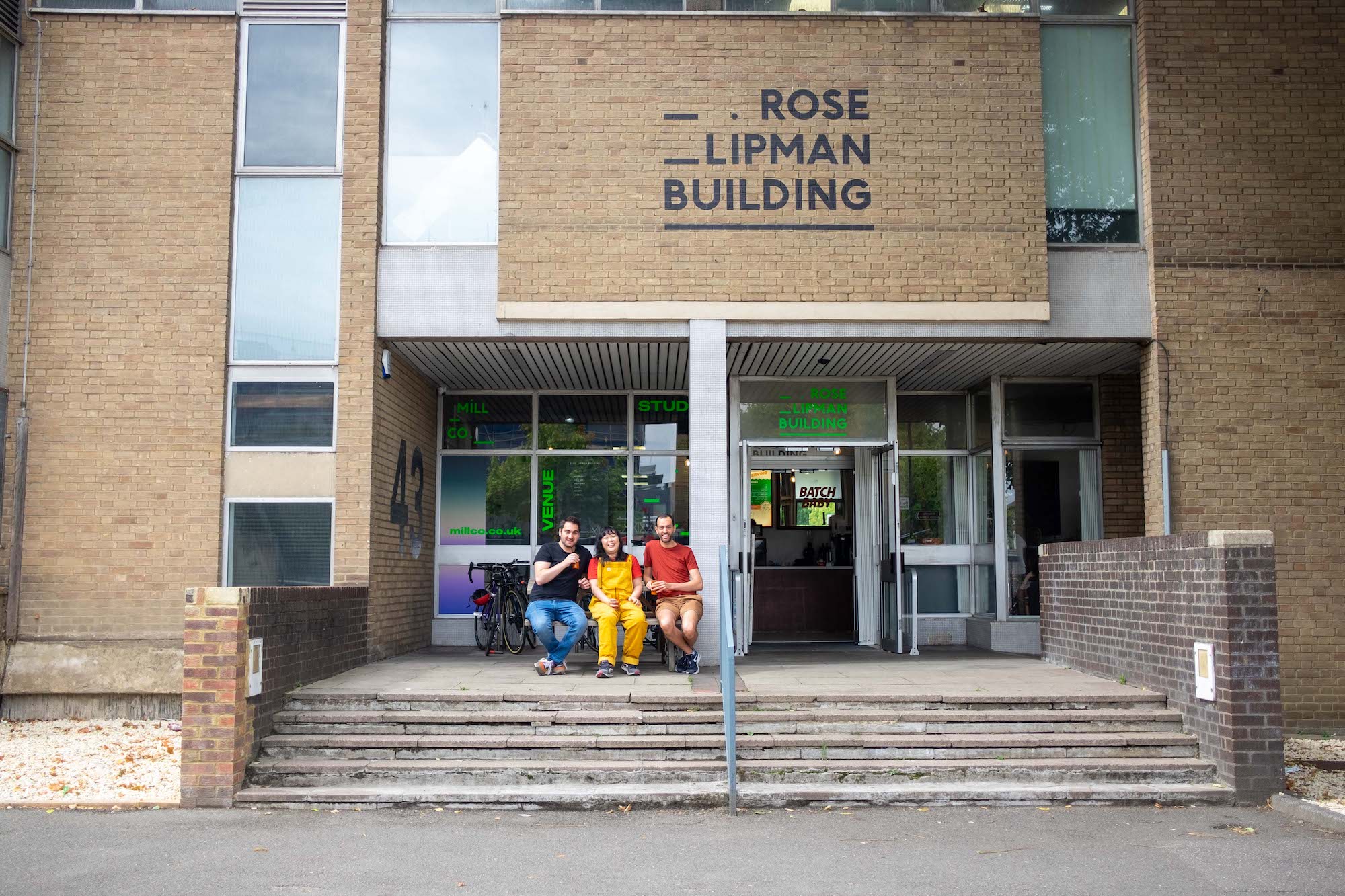 The cast of The Wetsuitman 2022 outside the Rose Lipman Building © CF ...